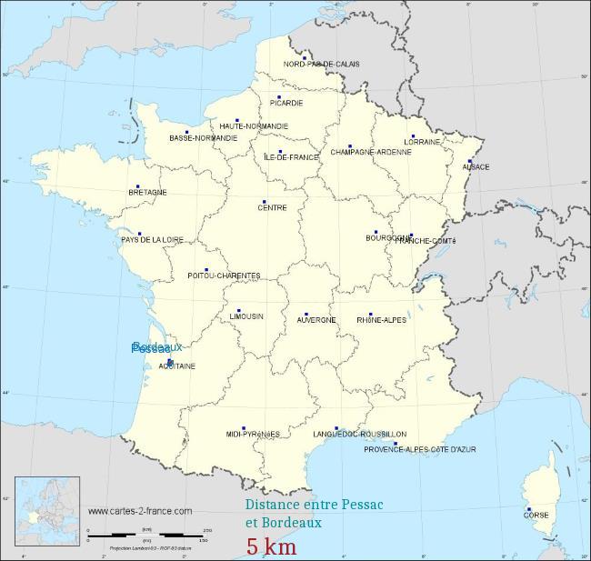 Pessac Bordeaux Distance